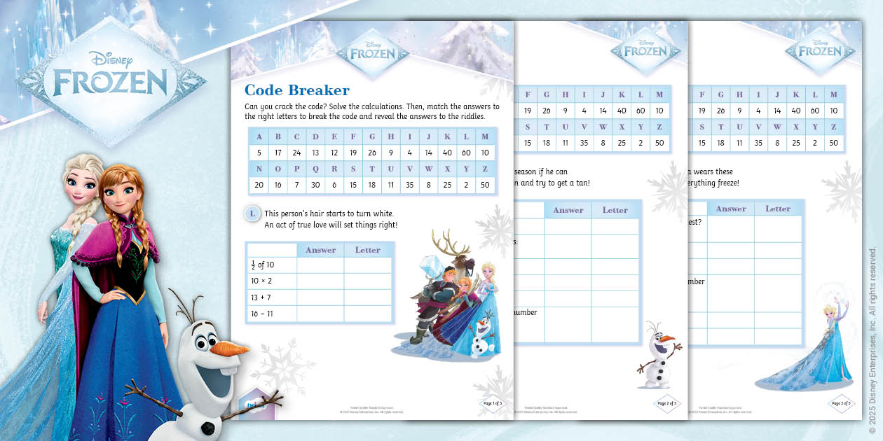 👉 Codebreaker Frozen Maths Game [Ages 5-7] | Disney | Twinkl