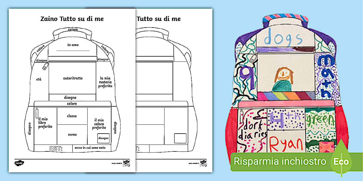 Zaino Tutto su di me (professor feito) - Twinkl