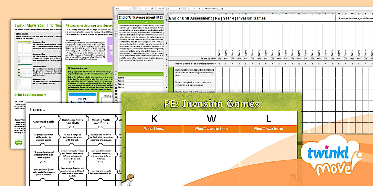 Twinkl Move PE - Year 4 Invasion Games Assessment Pack
