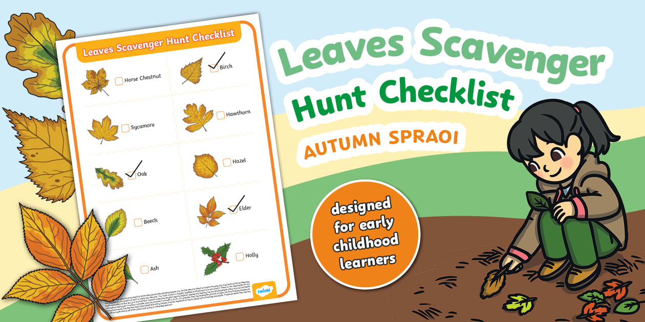 Autumn Spraoi | Irish Leaves Scavenger Hunt Checklist