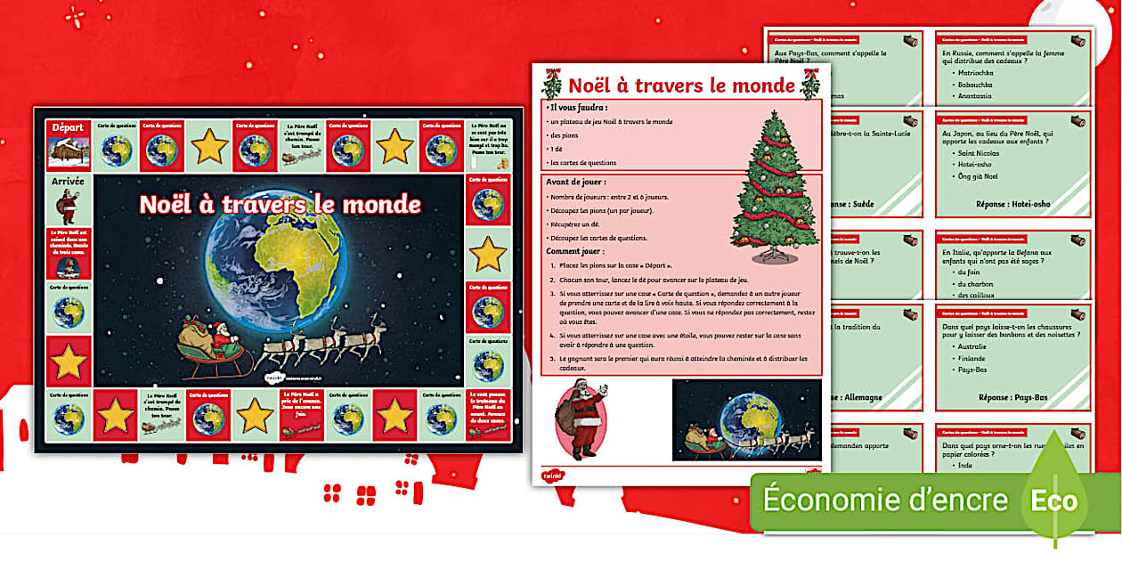 Jeu de plateau Noël | Ressources pédagogiques - Twinkl