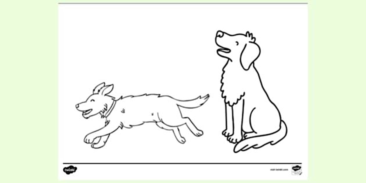 Barking Dog Colouring Sheet (teacher made) - Twinkl