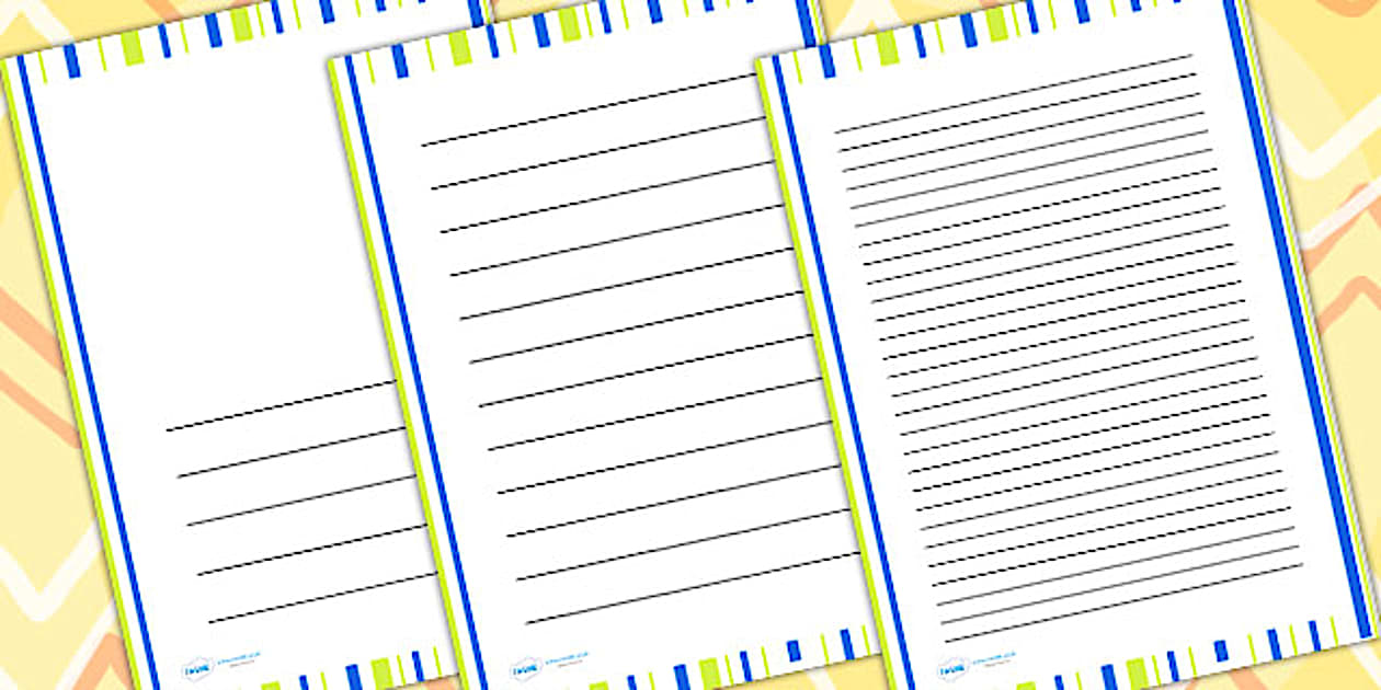Editable Green And Blue Stripe Page Borders (teacher made)