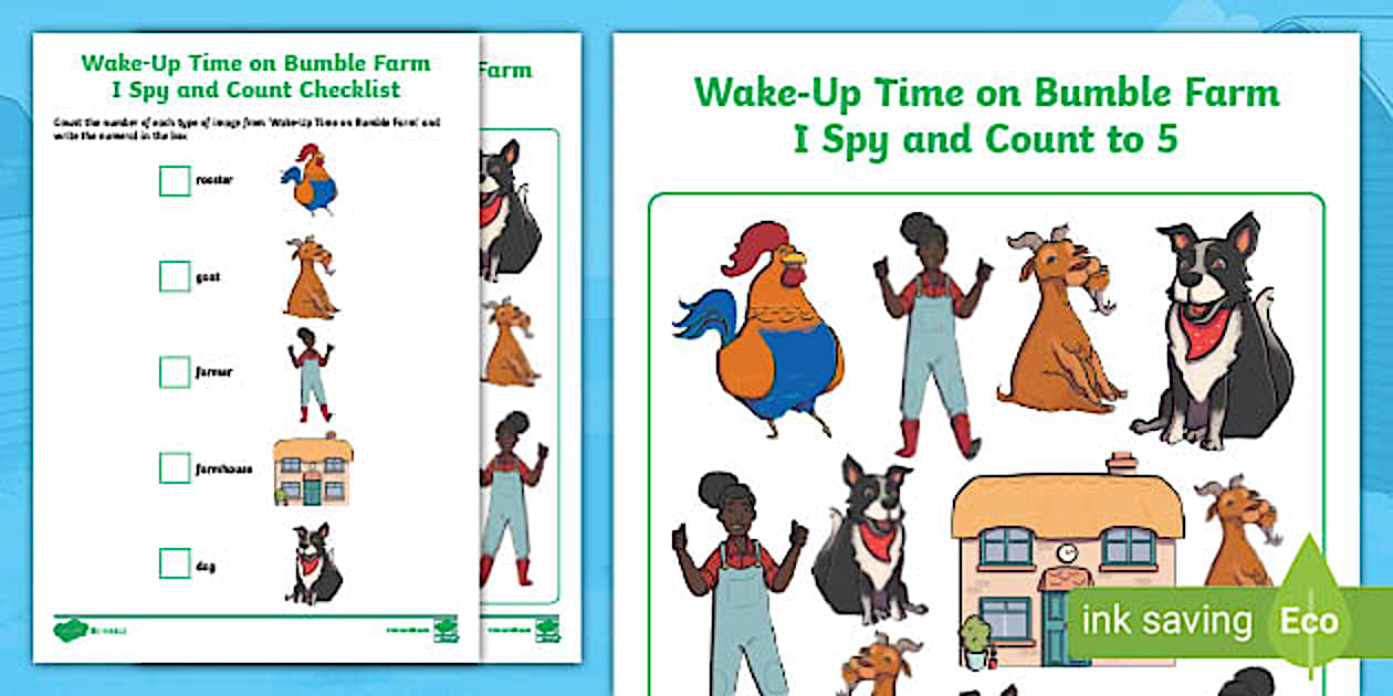 👉 Wake-Up Time on Bumble Farm I Spy and Count to 5