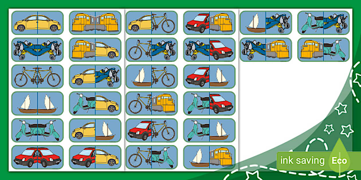 Transport Dominoes (Teacher-Made) - Twinkl