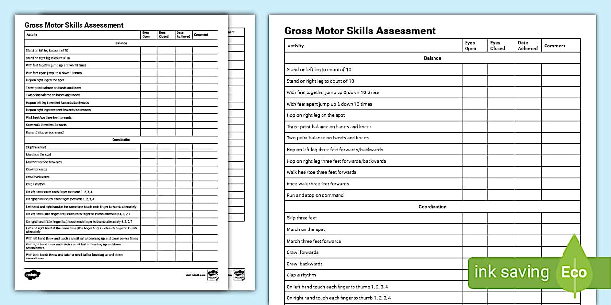 Gross Motor Skills Assessment