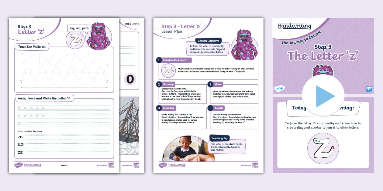 Twinkl Handwriting Scheme: Step 3 Letter 'z' Pack