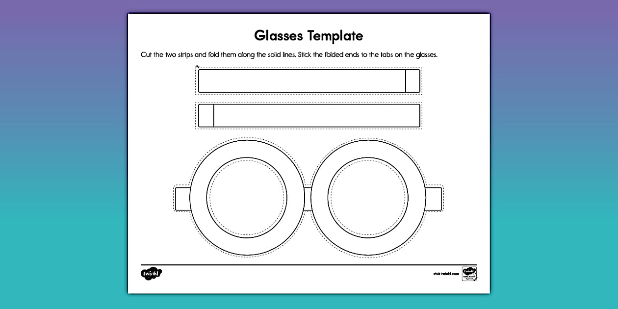 Glasses Craft Template (teacher made) - Twinkl
