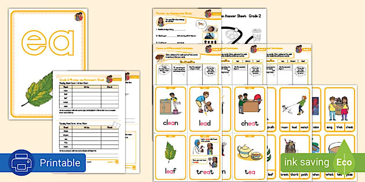 Grade 2 Phonics Pack ea (teacher made) - Twinkl