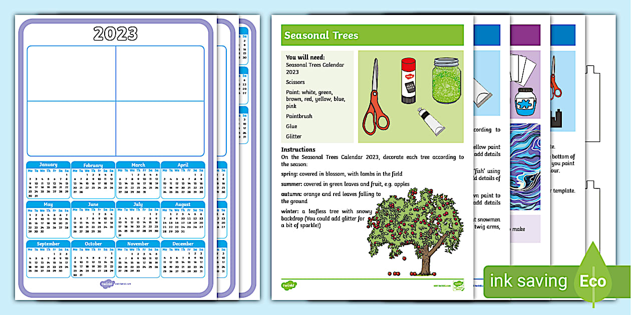 Calendar Ideas Pack KS1 Activity Pack (teacher made)