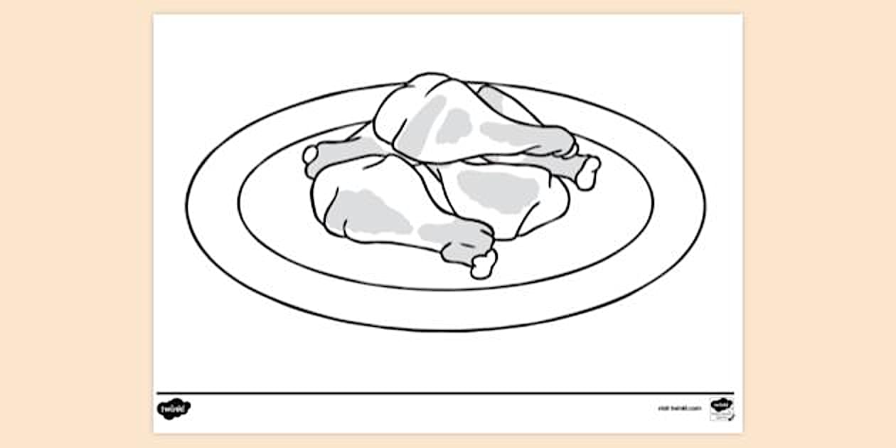 Chicken Legs (Pollo) Colouring Sheet (teacher made) - Twinkl