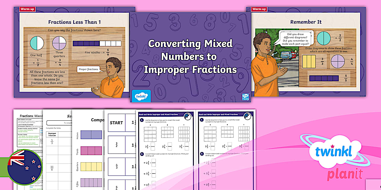 Level 3 Fractions: Read and Write Improper and Mixed Fractions Lesson 2