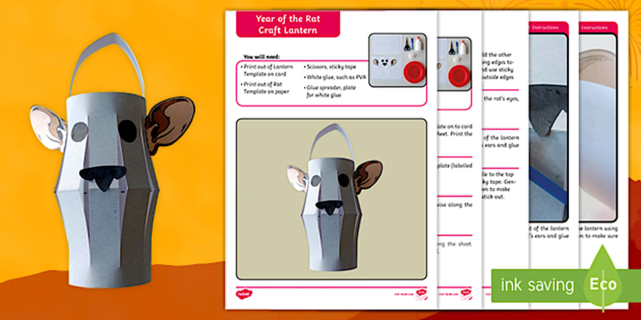 Rat Craft | Printable Rat Lantern Craft | Twinkl Resource