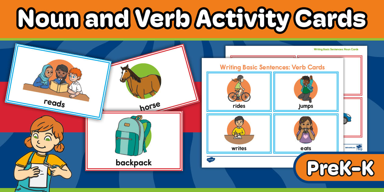 Writing Basic Sentences: Noun and Verb Cards for PreK-K
