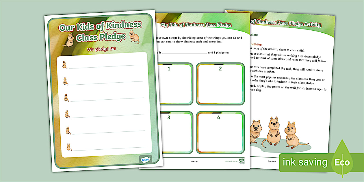 Kids of Kindness Class Pledge Activity (Teacher-Made)