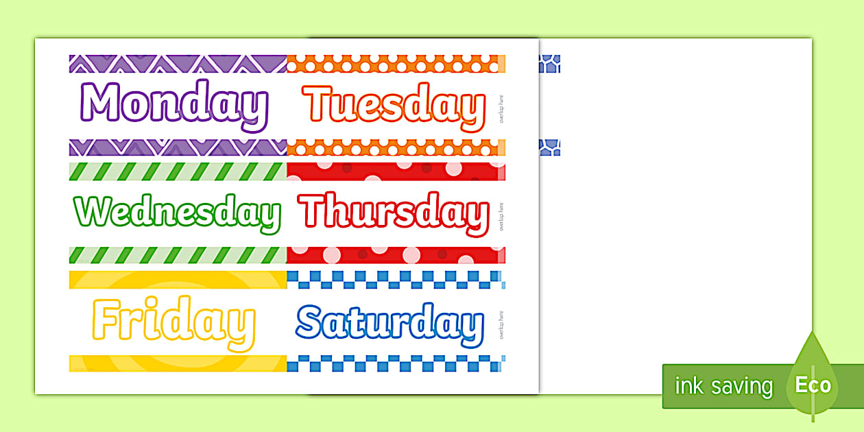 Editable Days of the Week Display Borders (professor feito)