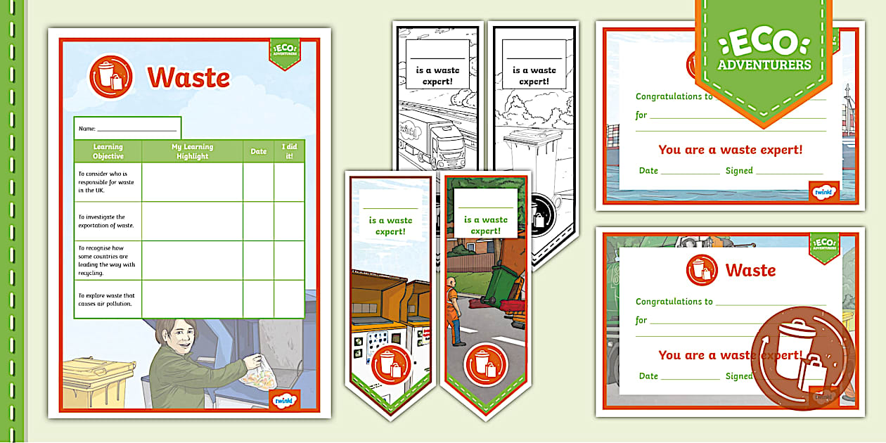 Year 6 Waste: Bookmarks, Certificates and Reward Charts