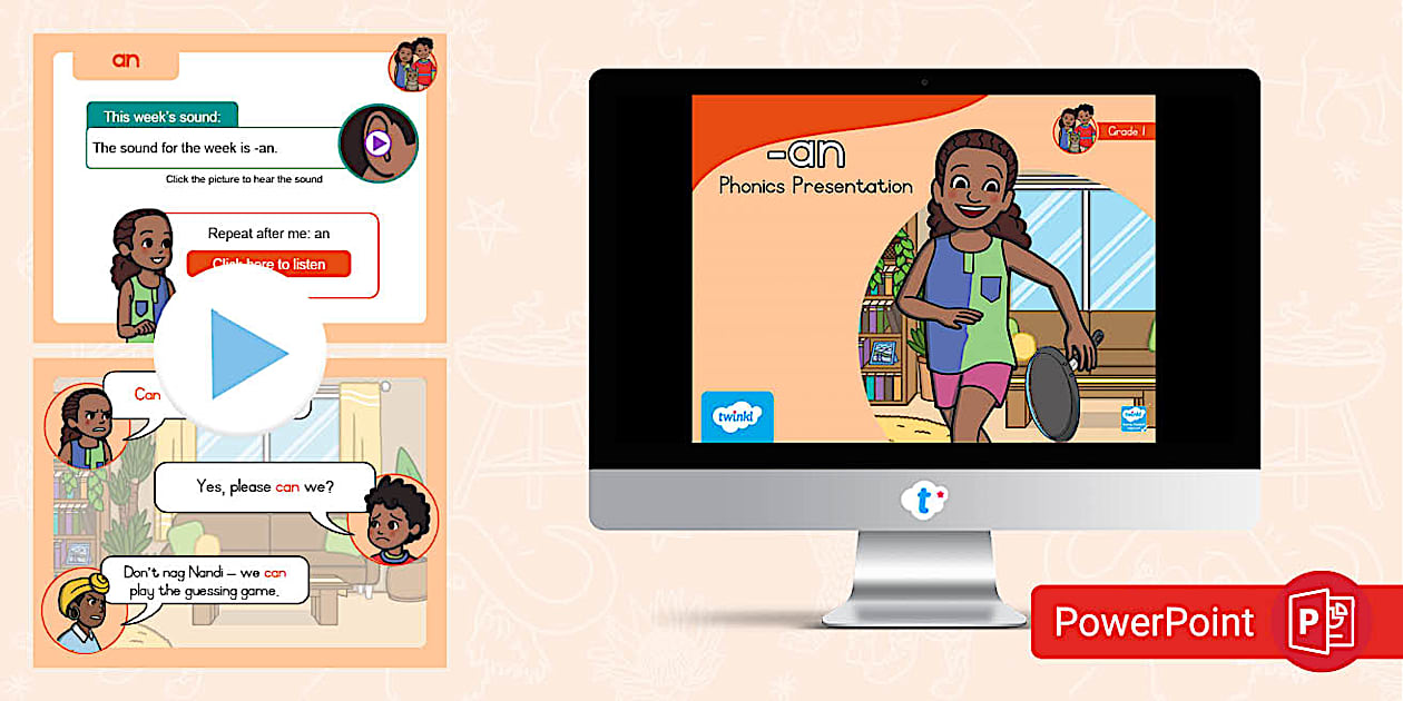 Grade 1 Phonics: -an PowerPoint Presentation (teacher made)