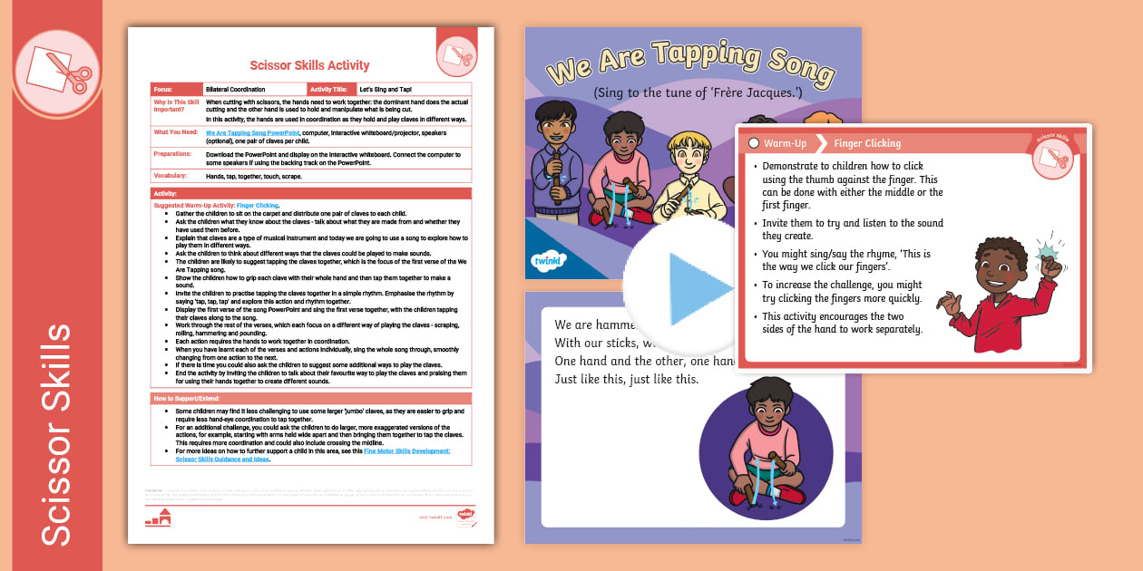 FMS Scissor Skills Adult-Led Activity: Let's Sing and Tap!