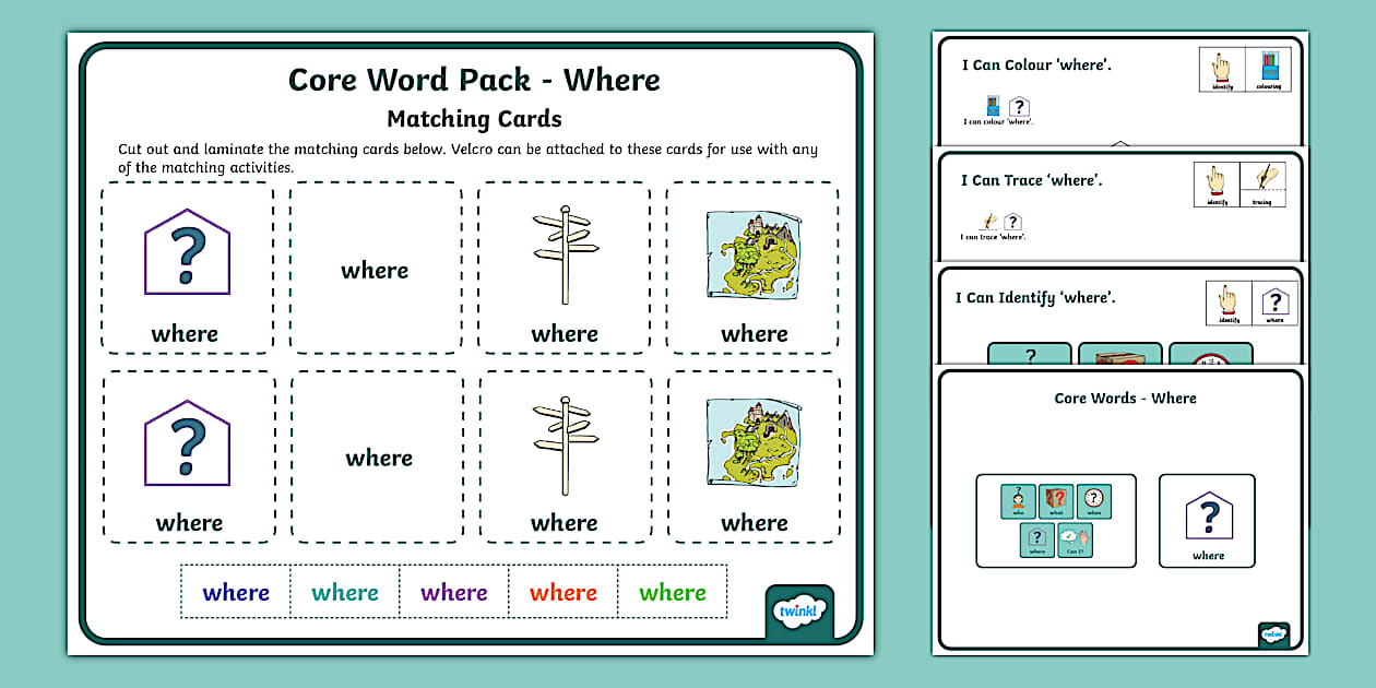 Core Word Pack - Where? (teacher made) - Twinkl