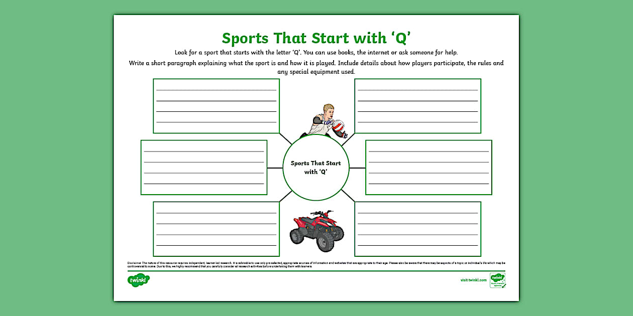 Sports Beginning with 'Q' Activity (teacher made) - Twinkl