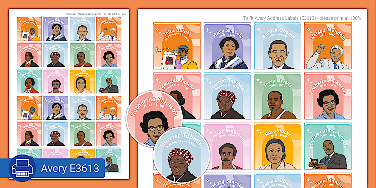 Black History Month | Famous Black Men and Women | Decorative Stickers