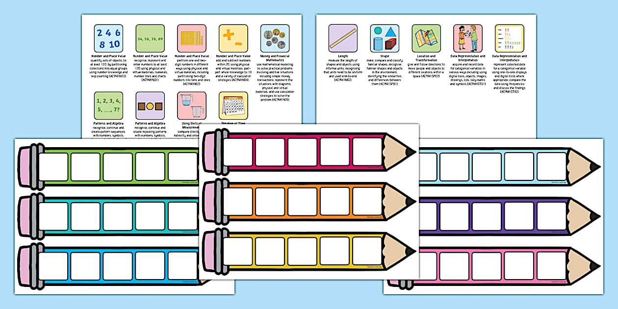 Year 1 Maths Pencil Targets Assessment Tracker - Twinkl
