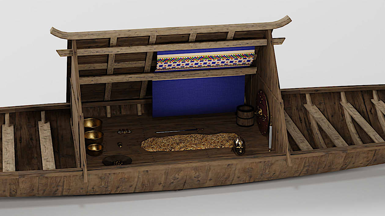 3D Model: Anglo-Saxons & Vikings - Sutton Hoo Burial Chamber