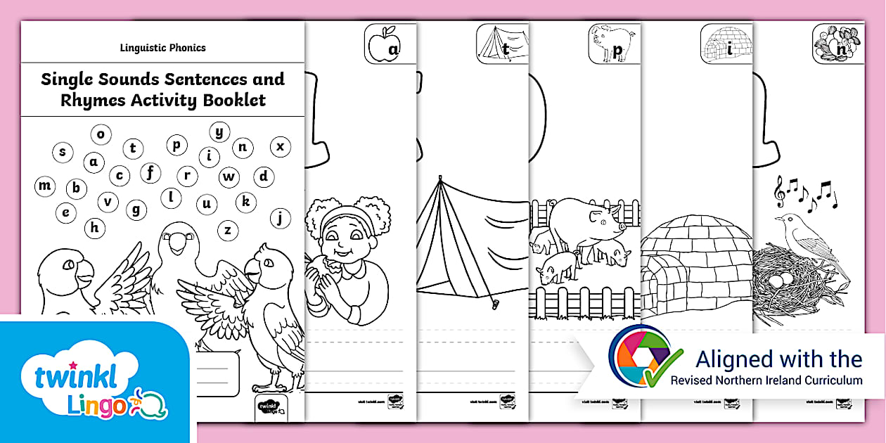 Linguistic Phonics Single Sounds Sentences Rhymes Booklet