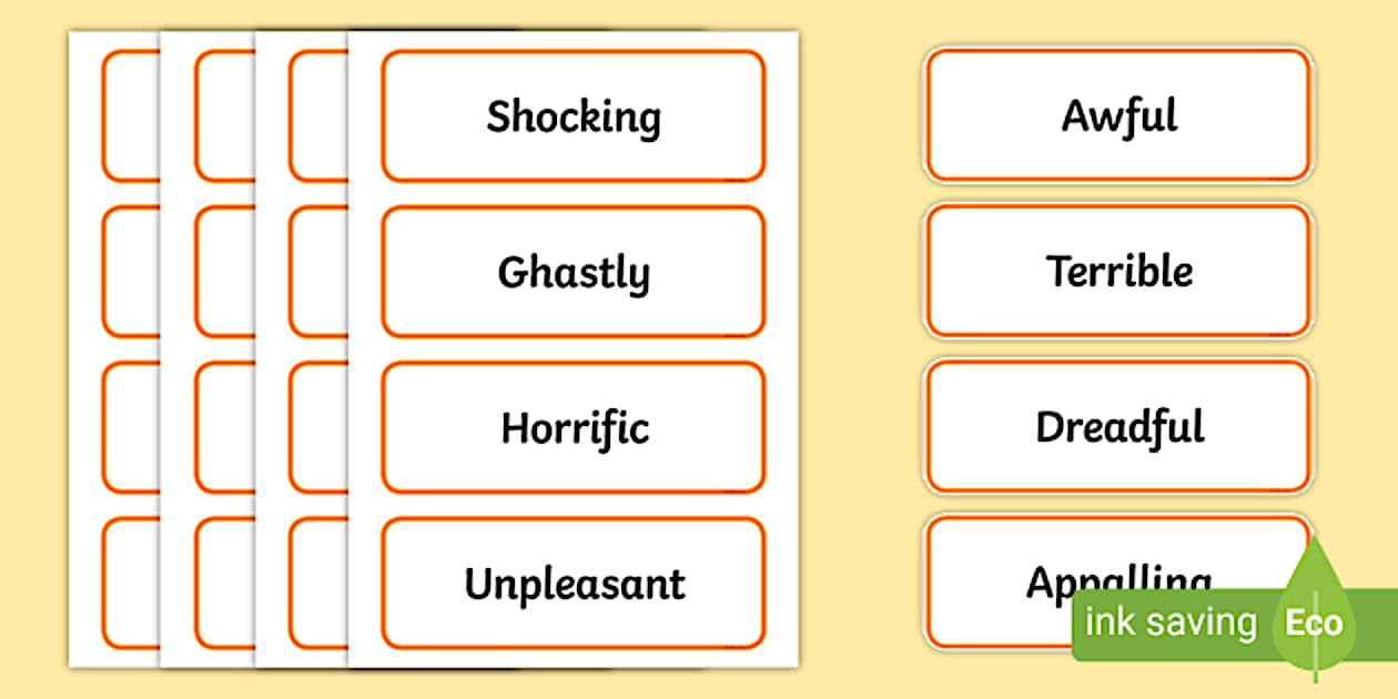 Bad Synonyms Word Cards | Ready-to-print Resources - Twinkl