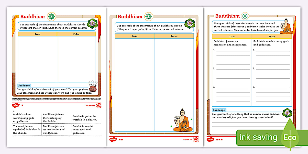KS1 Buddhism Differentiated Activity Sheets | RE Resources