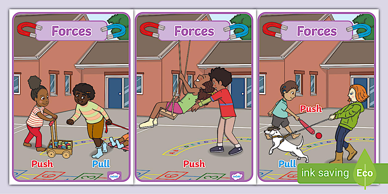 Things I Can Push and Pull Display Posters - Twinkl