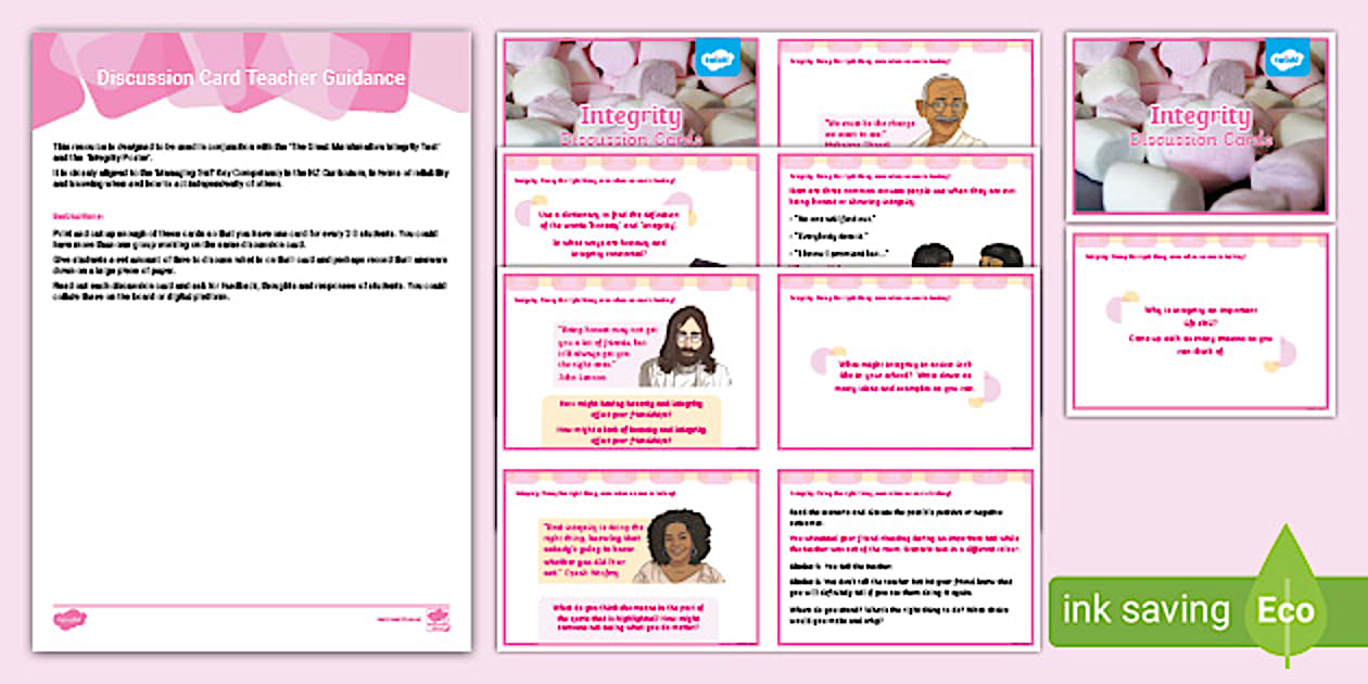 Integrity Discussion Cards - Year 7-8