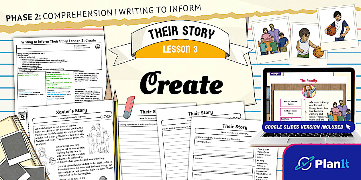 During year 4 Writing: Their Story Lesson 3: Create