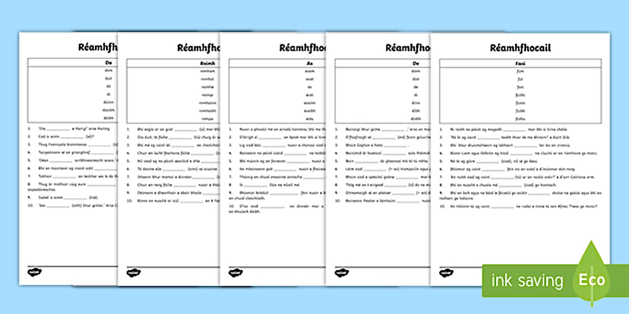 Gaeilge Prepositions - Twinkl Ireland Resources