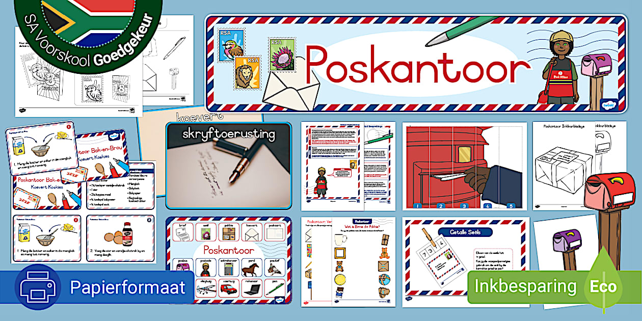 Die Poskantoor: Hulpbronne Pak (teacher made) - Twinkl