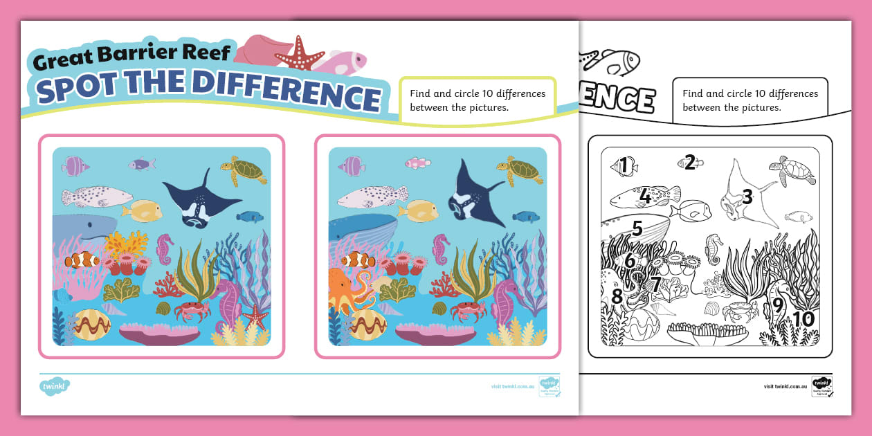 Great Barrier Reef Spot the Difference (teacher made)