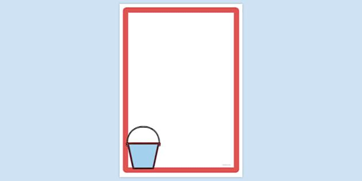 Simple Blank Full Bucket Page Border | Page Borders | Twinkl