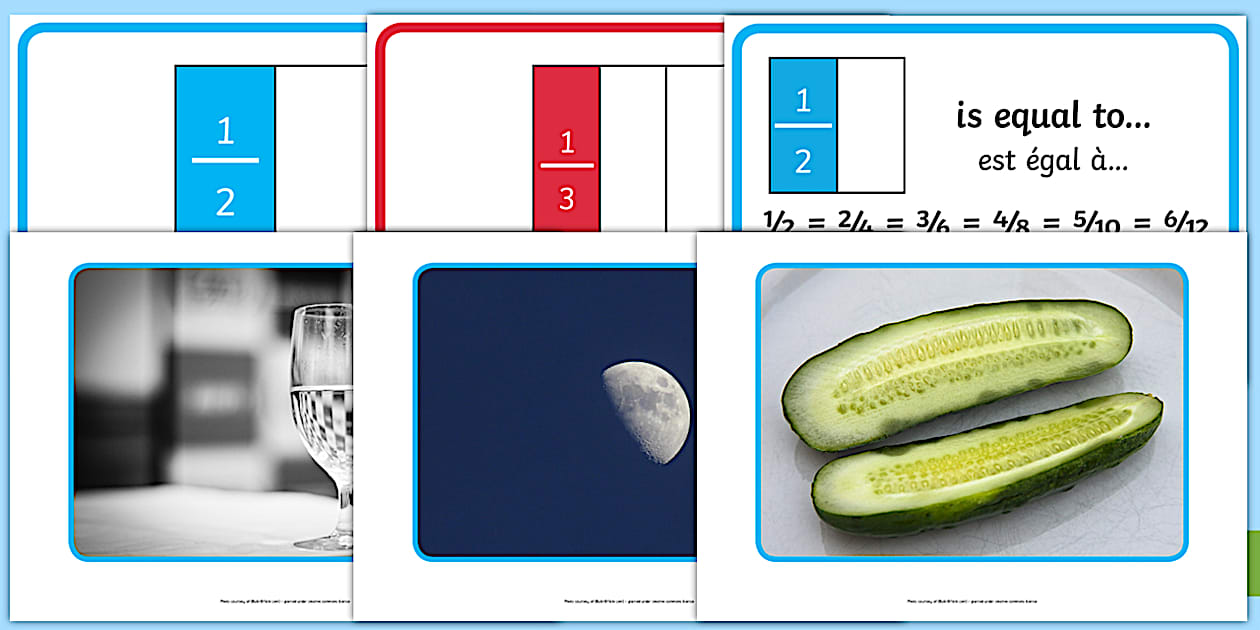 Fractions Display Pack English/French - Fractions Display Pack Year 2