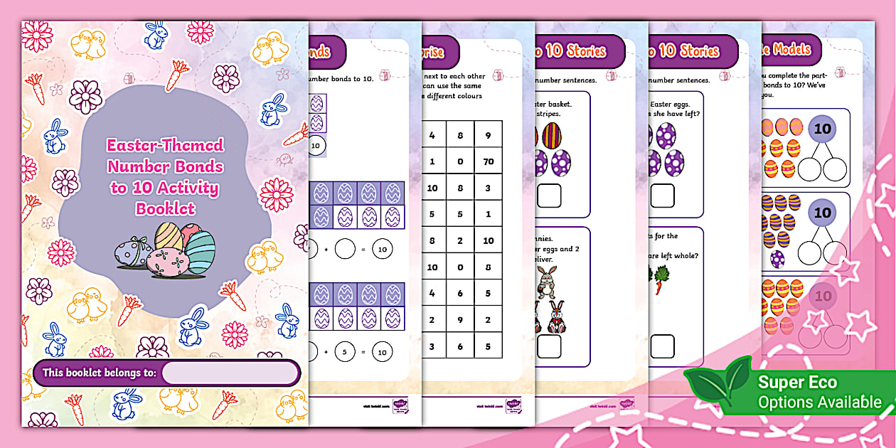 Easter-Themed Number Bonds to 10 Activity Booklet - Twinkl