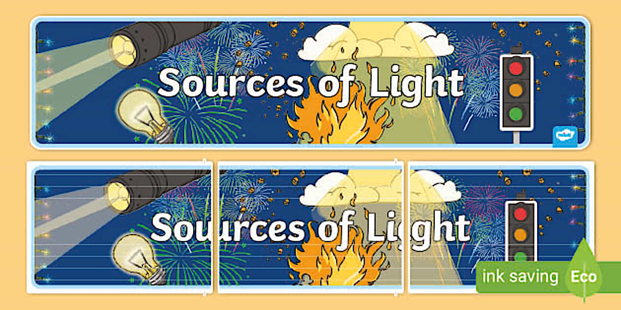 Sources of Light Display Banner - Twinkl