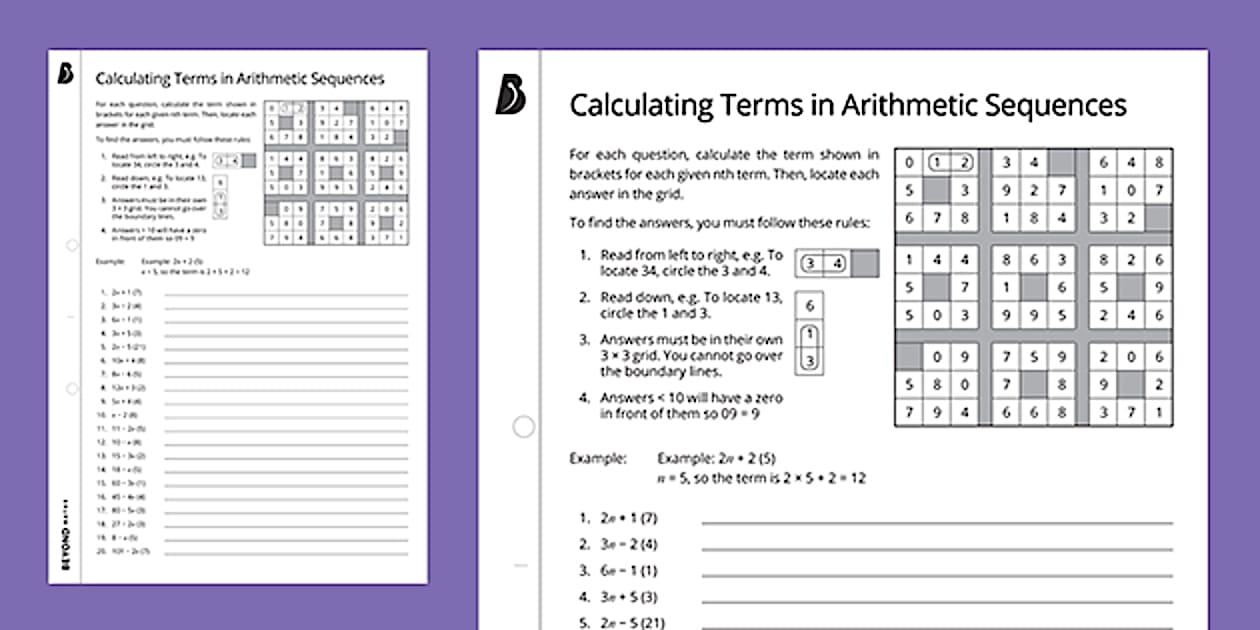 👉 Number Search Puzzle: Calculating Terms in Arithmetic Sequences