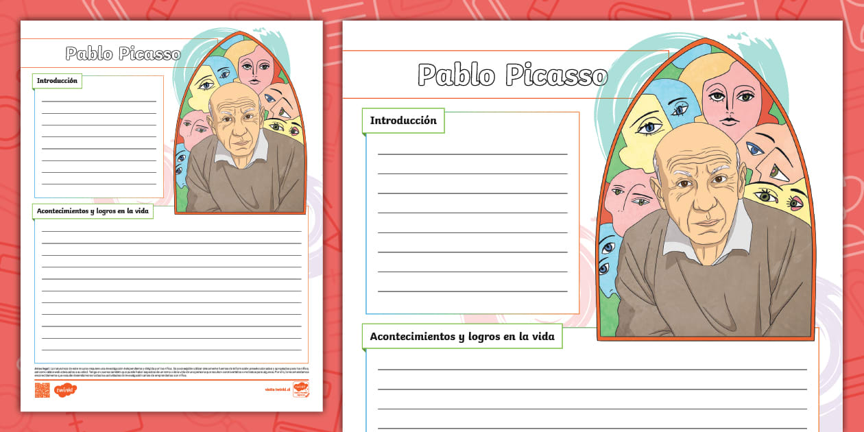 Guía de Trabajo: Biografía de Pablo Picasso - Twinkl