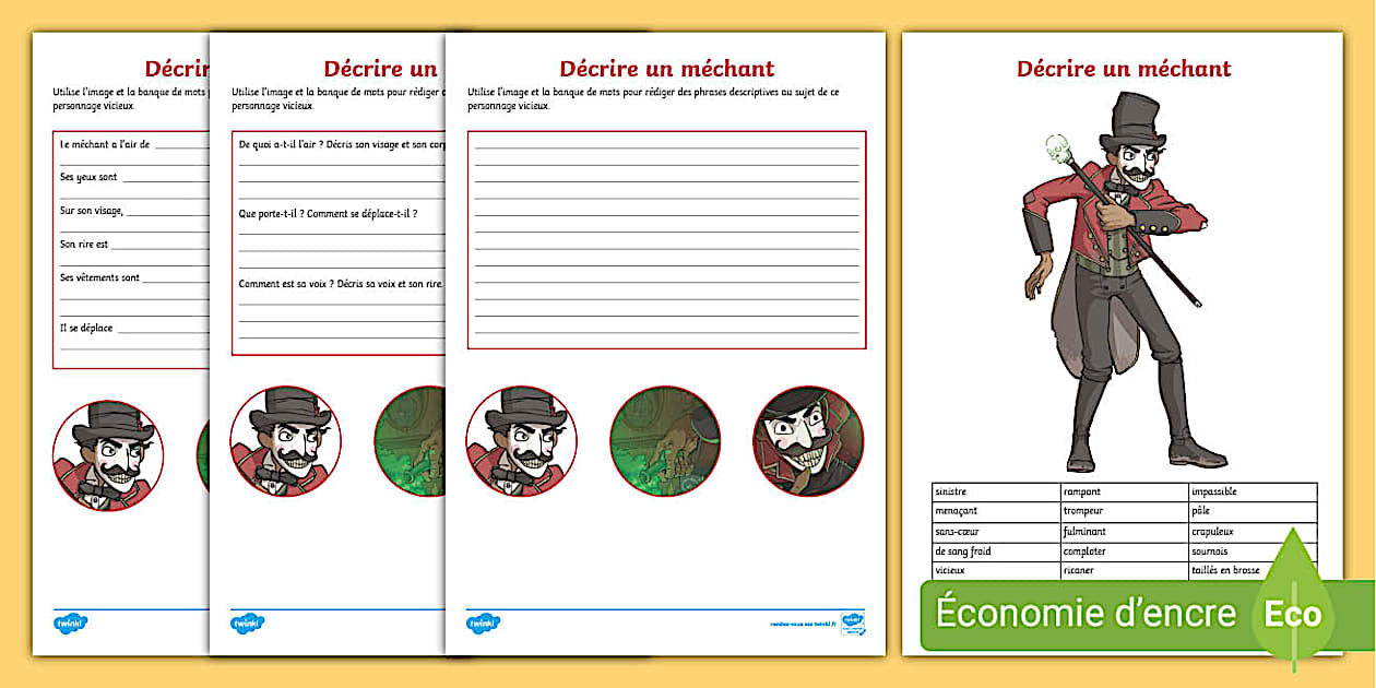 Décrire un méchant (Teacher-Made) - Twinkl