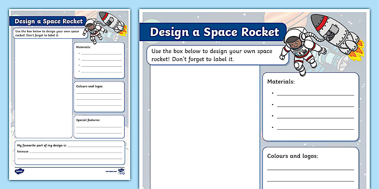 Design a Space Rocket Activity Sheet (teacher made) - Twinkl