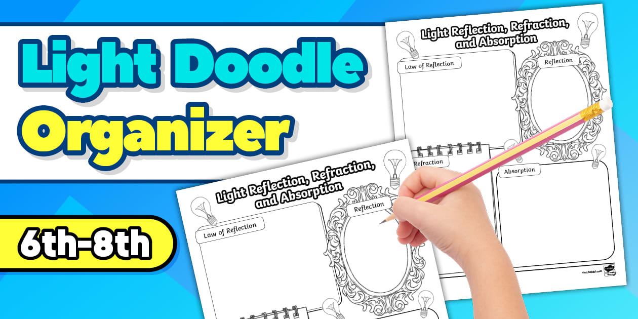 Light Reflection, Refraction and Absorption Doodle Organizer