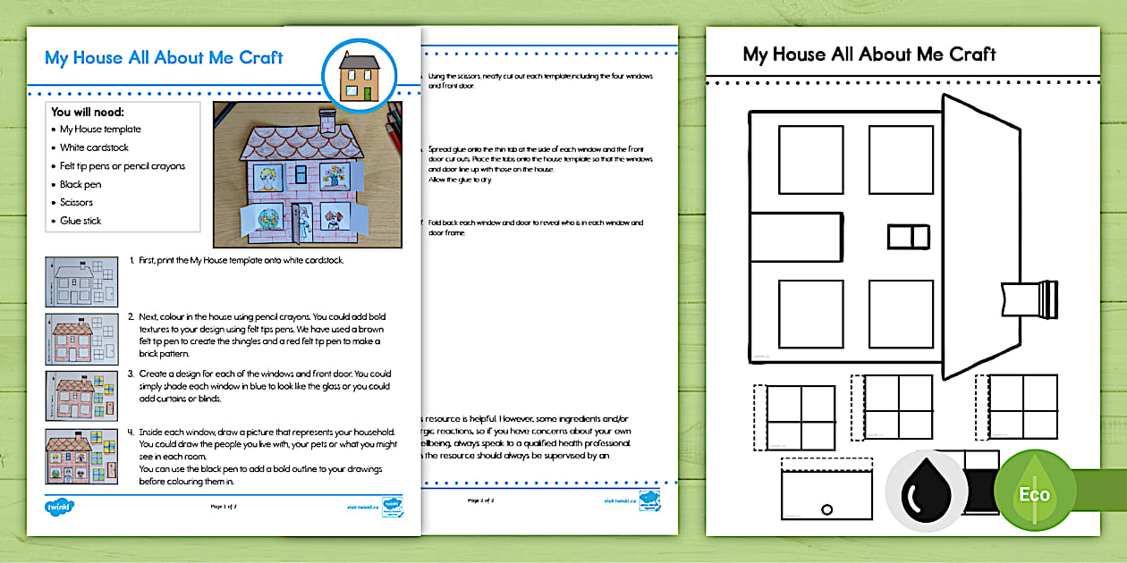 My House All About Me Craft (teacher made) - Twinkl