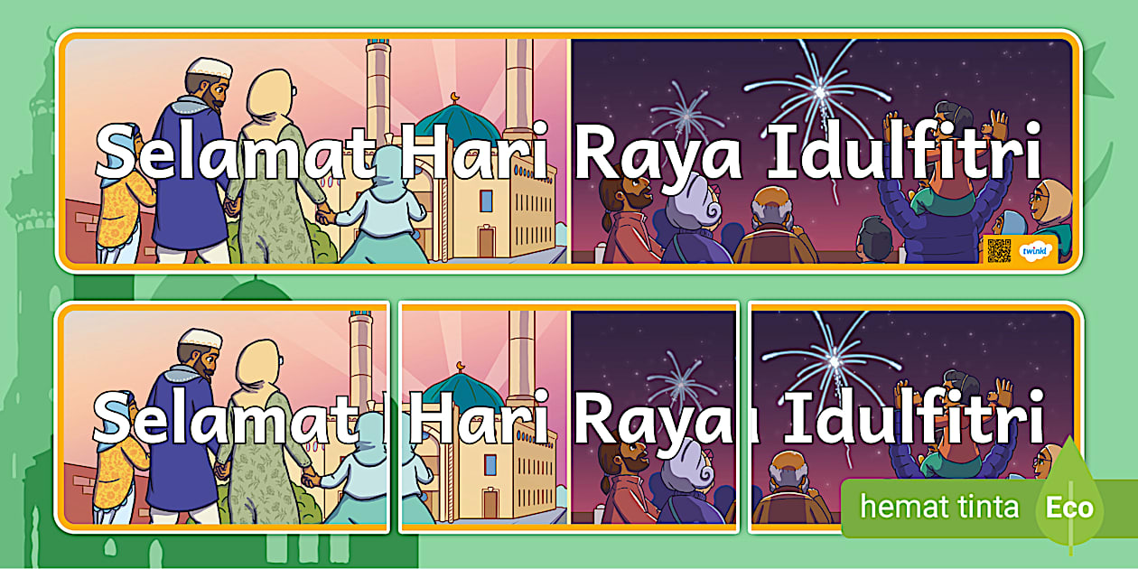 Banner Lebaran : Selamat Hari Raya Idulfitri - Twinkl