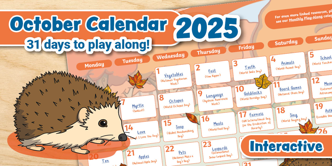 October Play-Along Calendar (2024)