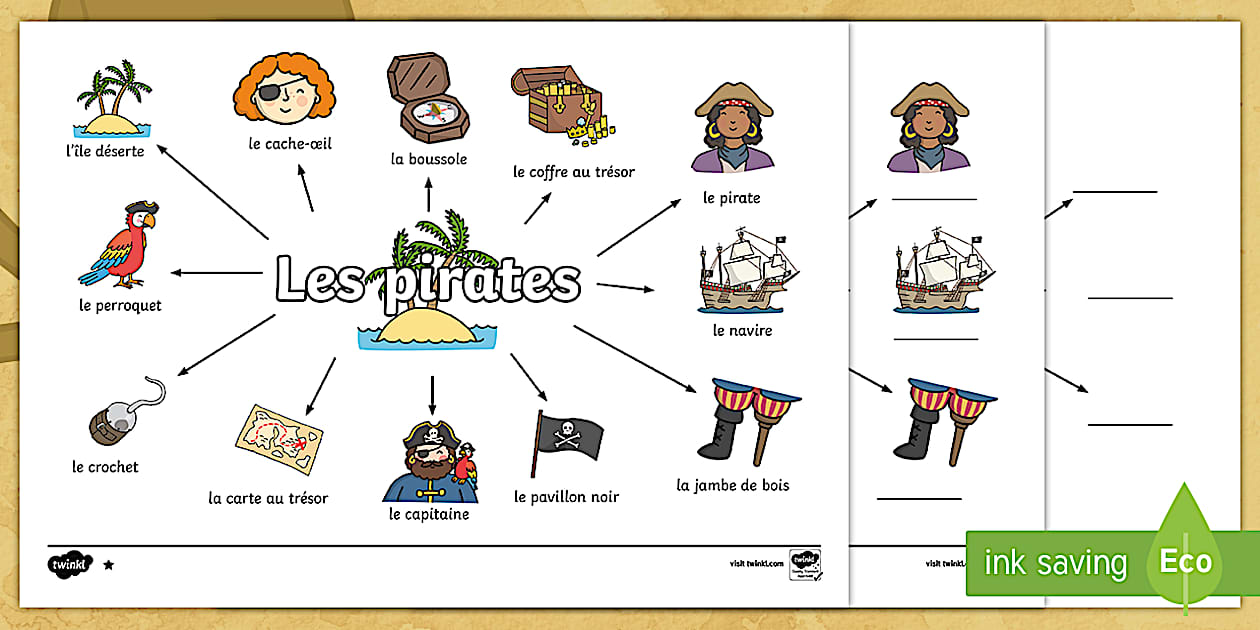 Lower Ability Set de mots : Les pirates (teacher made)